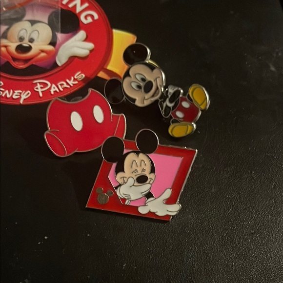 Disney | Accessories | Disney Mickey Mouse Pin Set Red Black White ...